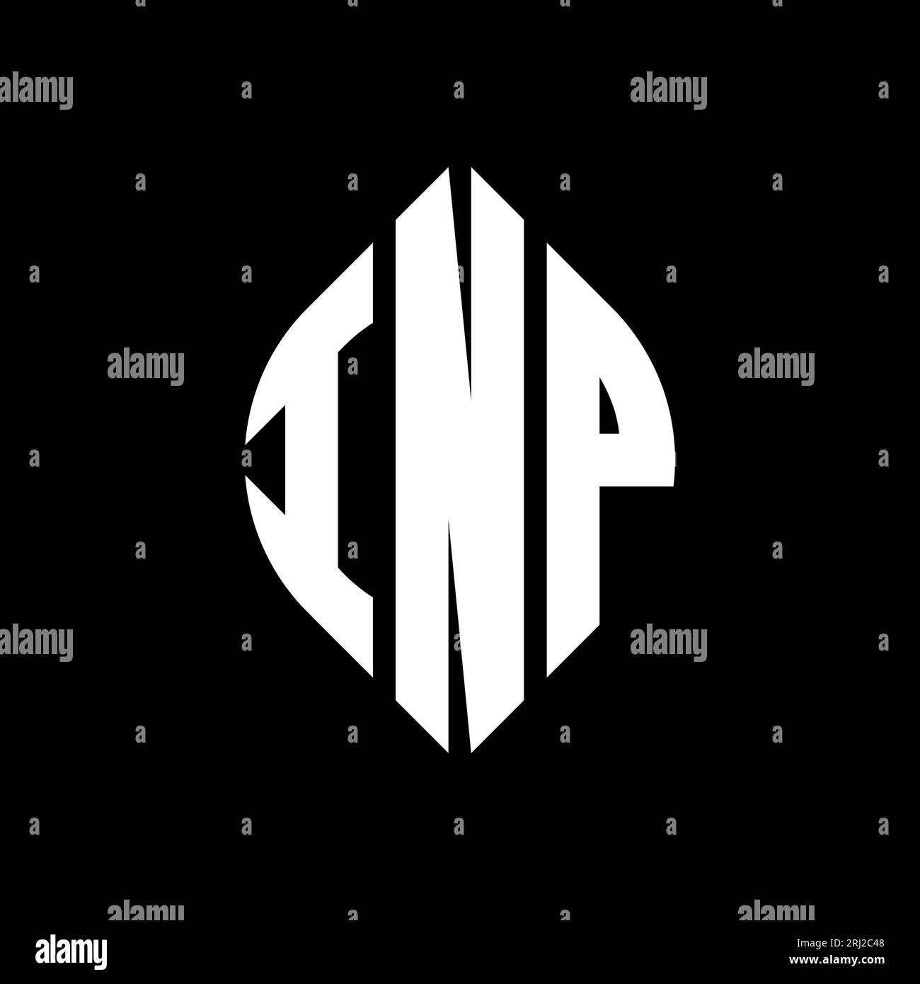 INP circle letter logo design with circle and ellipse shape. INP ...