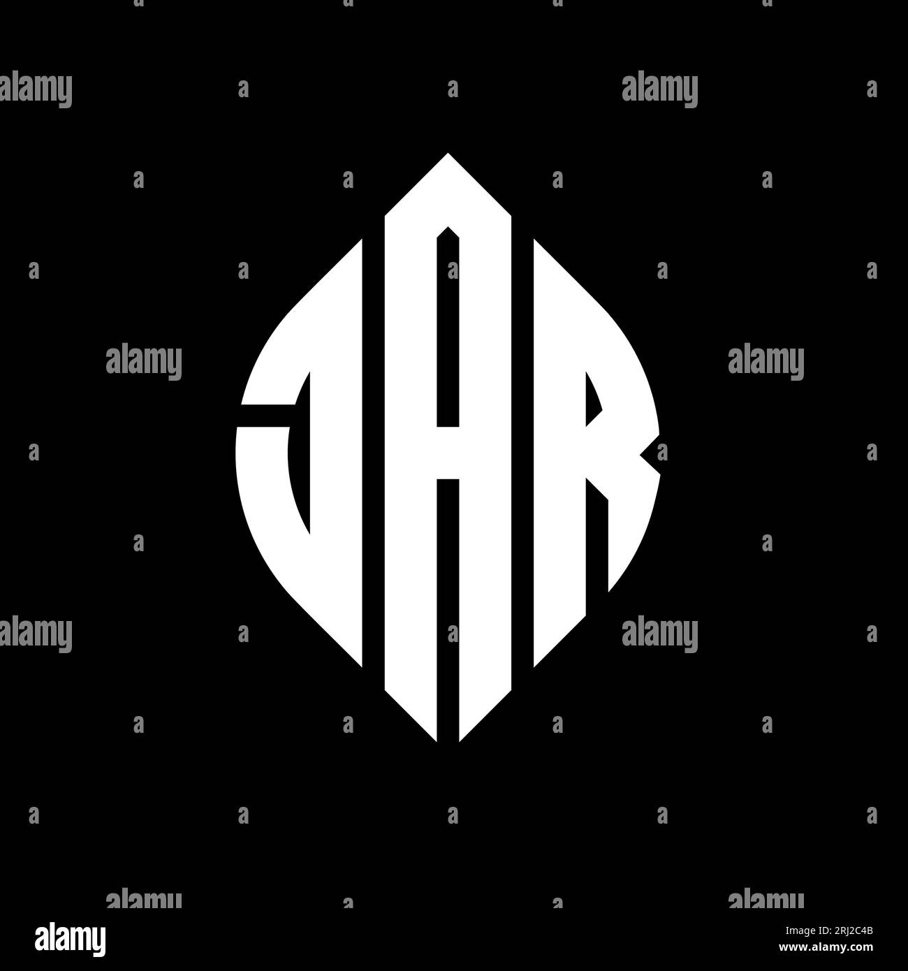 JAR circle letter logo design with circle and ellipse shape. JAR ellipse letters with ...