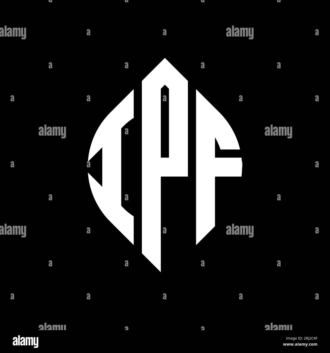 IPF circle letter logo design with circle and ellipse shape. IPF ...