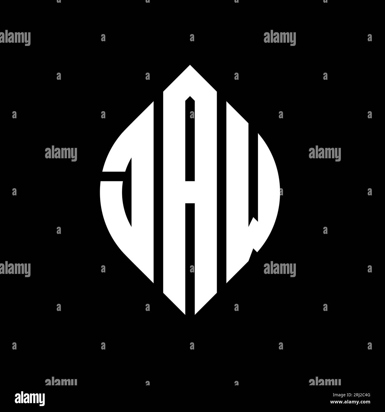 JAW circle letter logo design with circle and ellipse shape. JAW ...