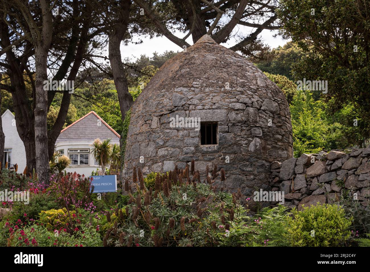 Herm Island, Channel Islands. 11 June 2023. A small prison for only one ...