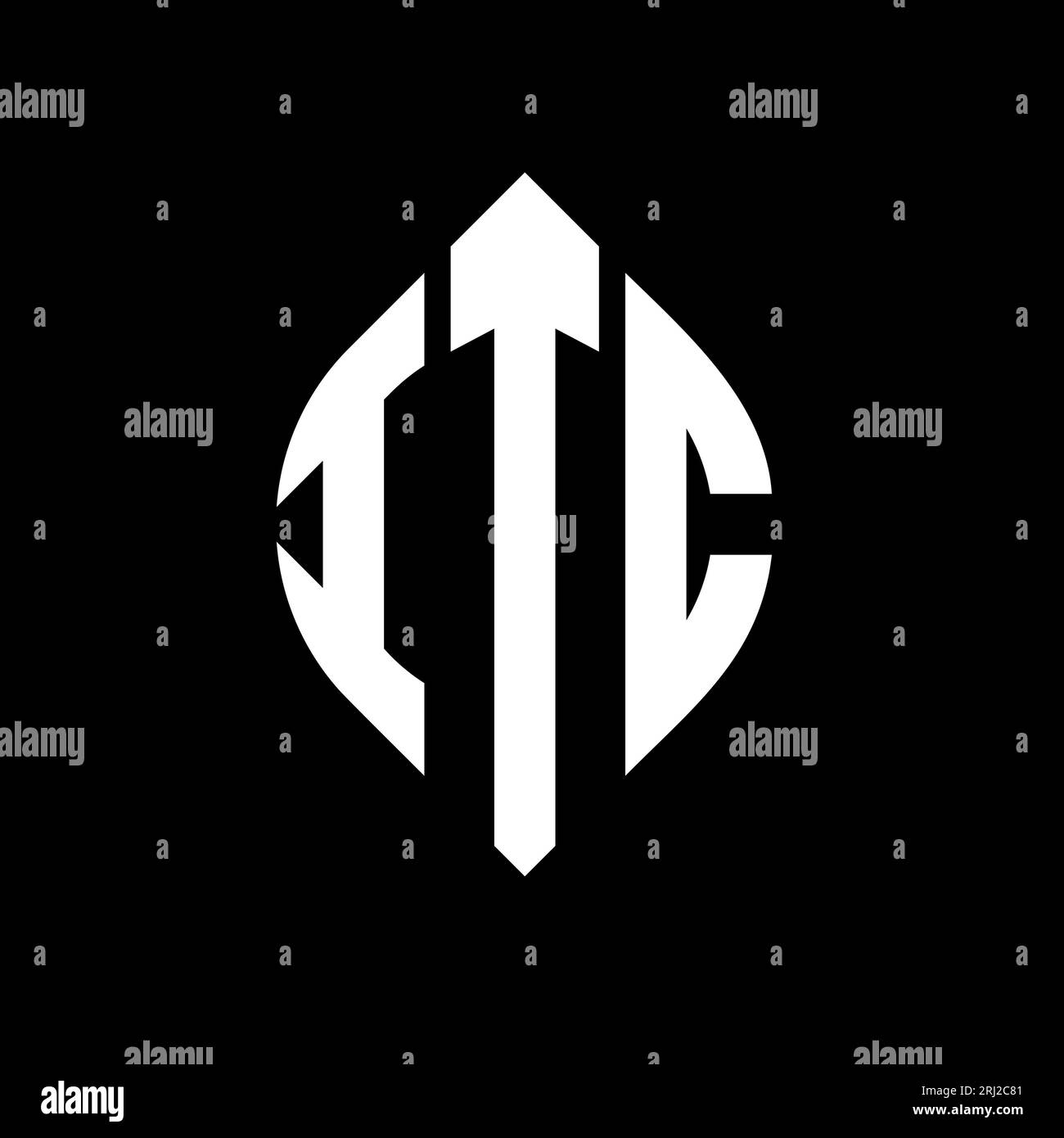 ITC circle letter logo design with circle and ellipse shape. ITC ...