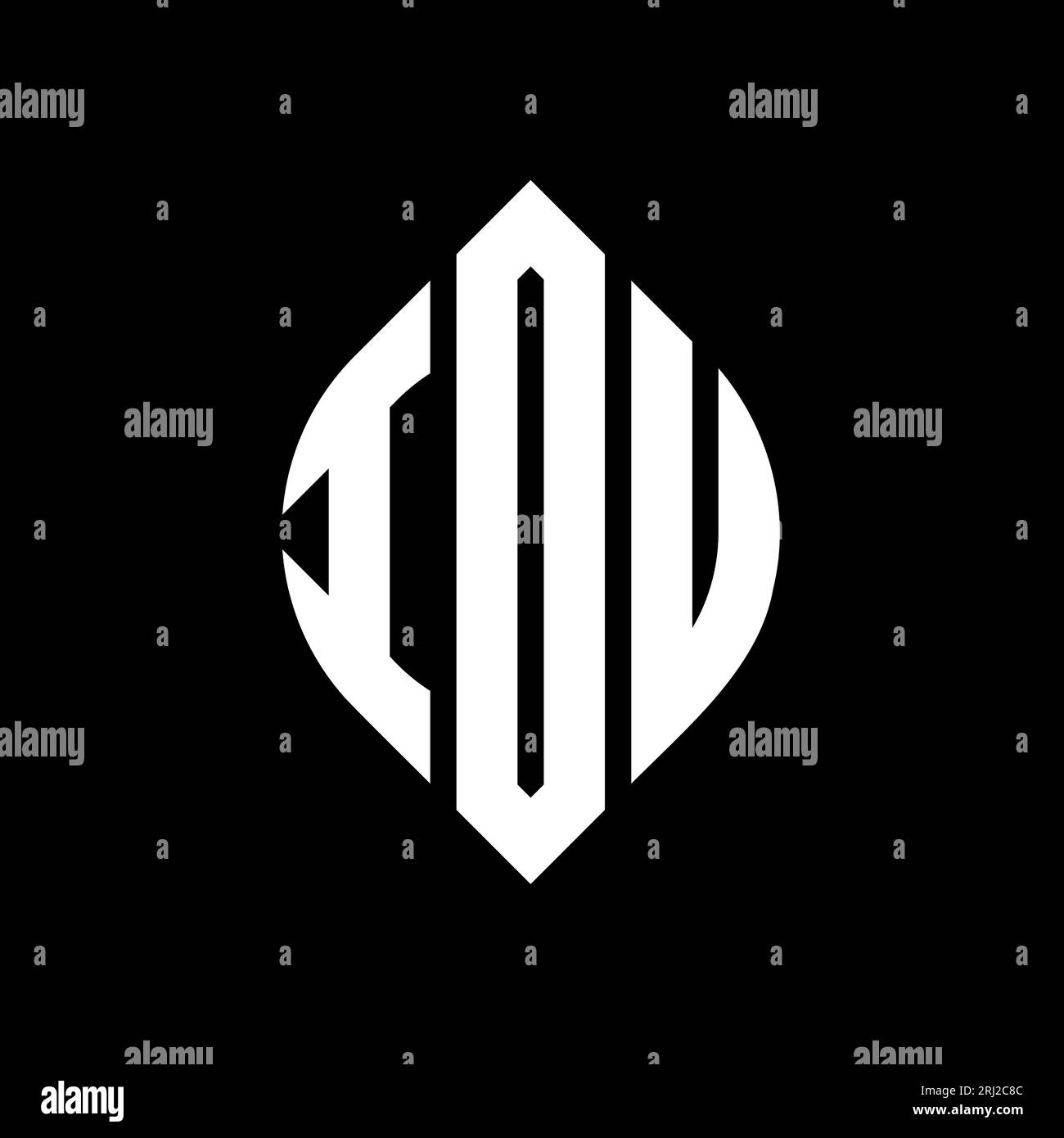 IOU circle letter logo design with circle and ellipse shape. IOU ...