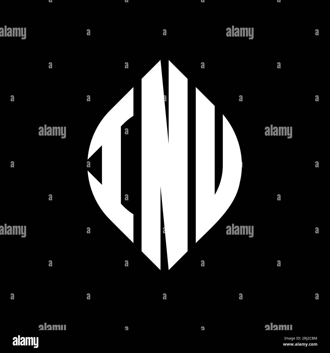 INU circle letter logo design with circle and ellipse shape. INU ...