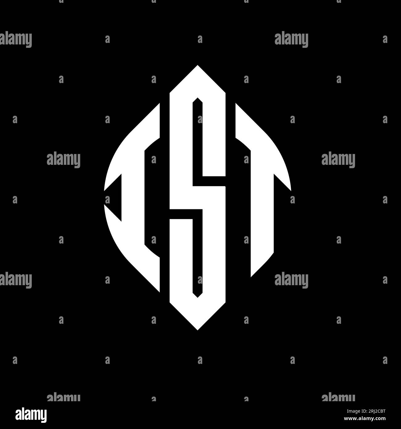 IST circle letter logo design with circle and ellipse shape. IST ...