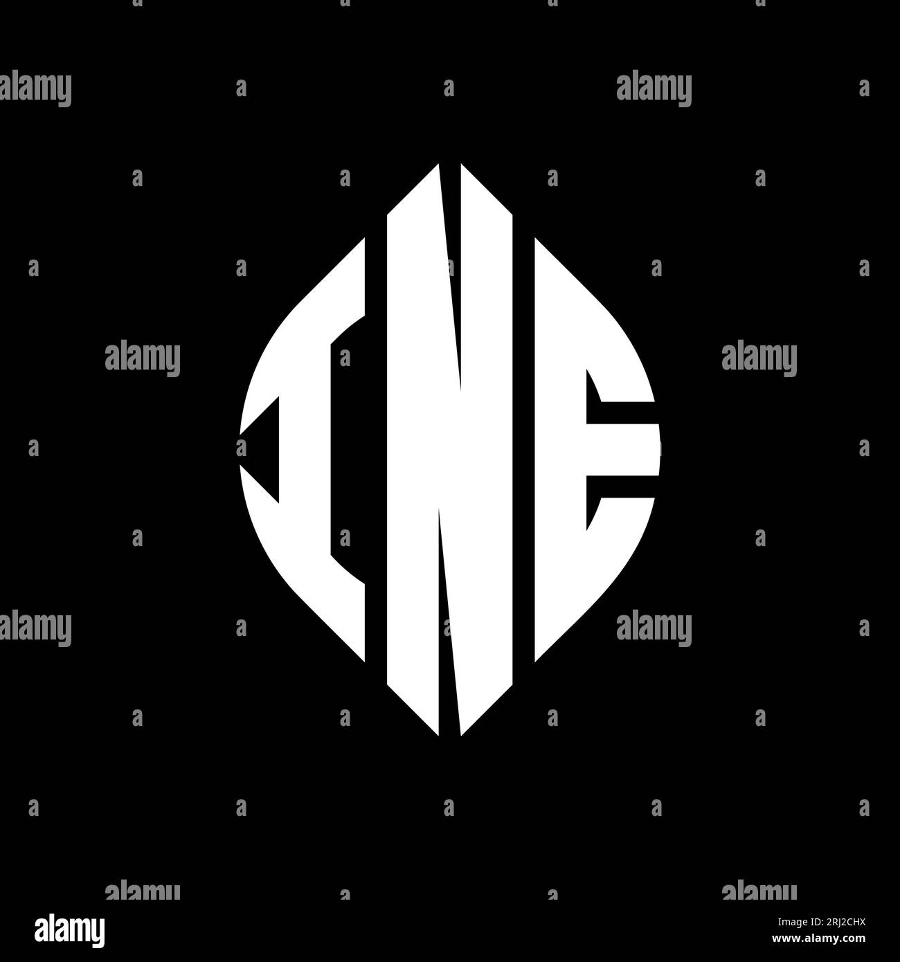 INE circle letter logo design with circle and ellipse shape. INE ...