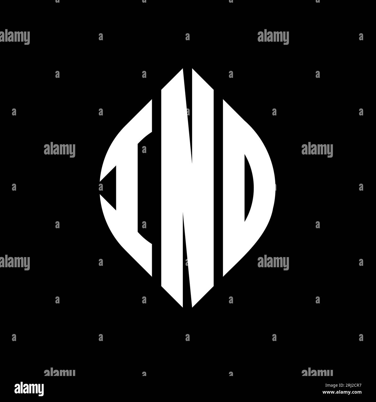 IND circle letter logo design with circle and ellipse shape. IND ...