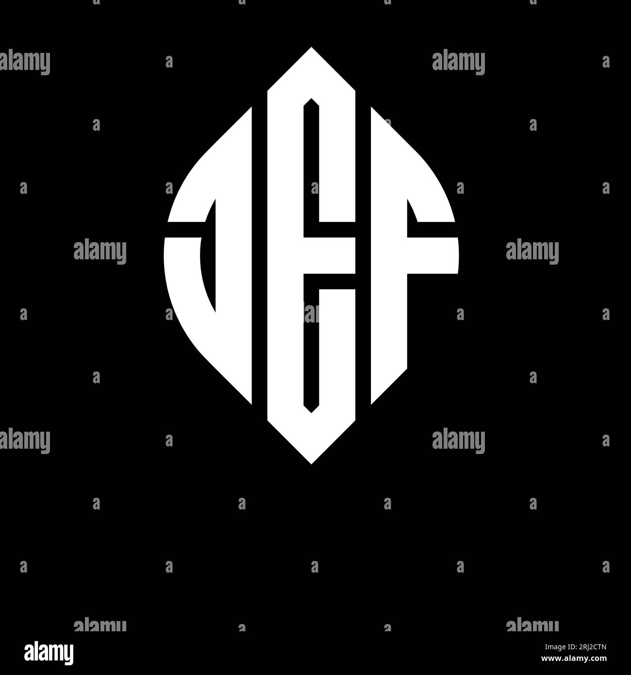 JEF circle letter logo design with circle and ellipse shape. JEF ...