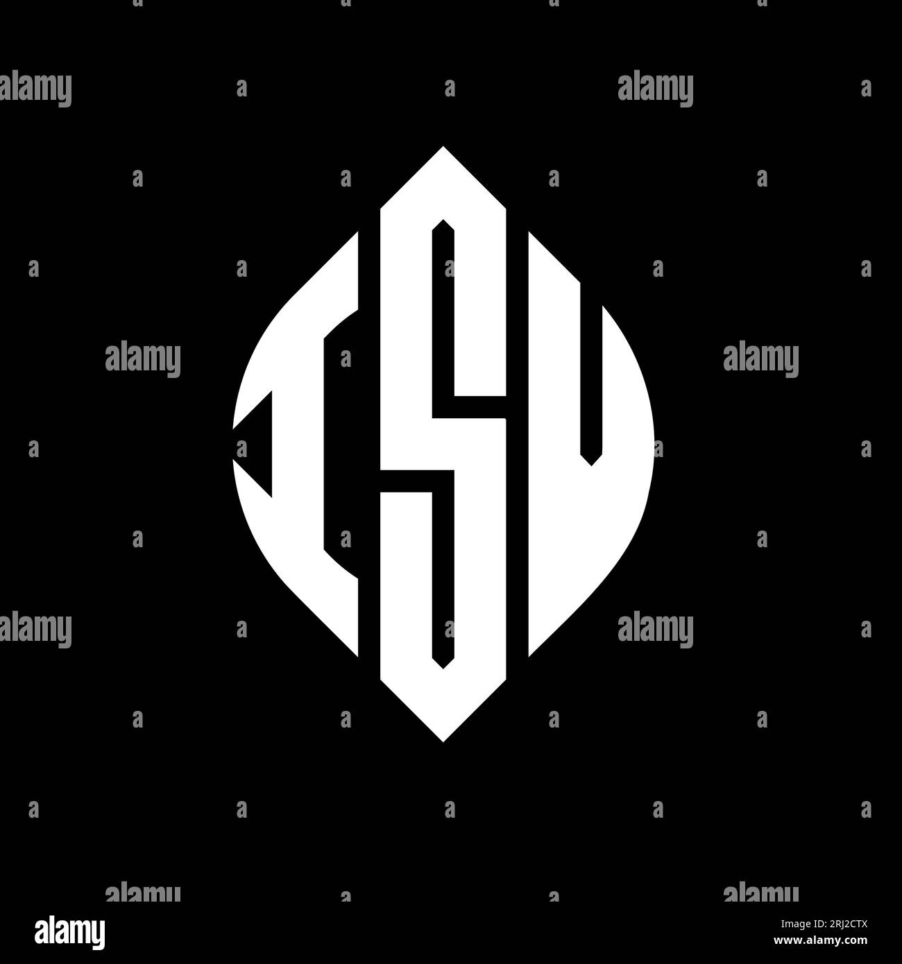 ISV circle letter logo design with circle and ellipse shape. ISV ...