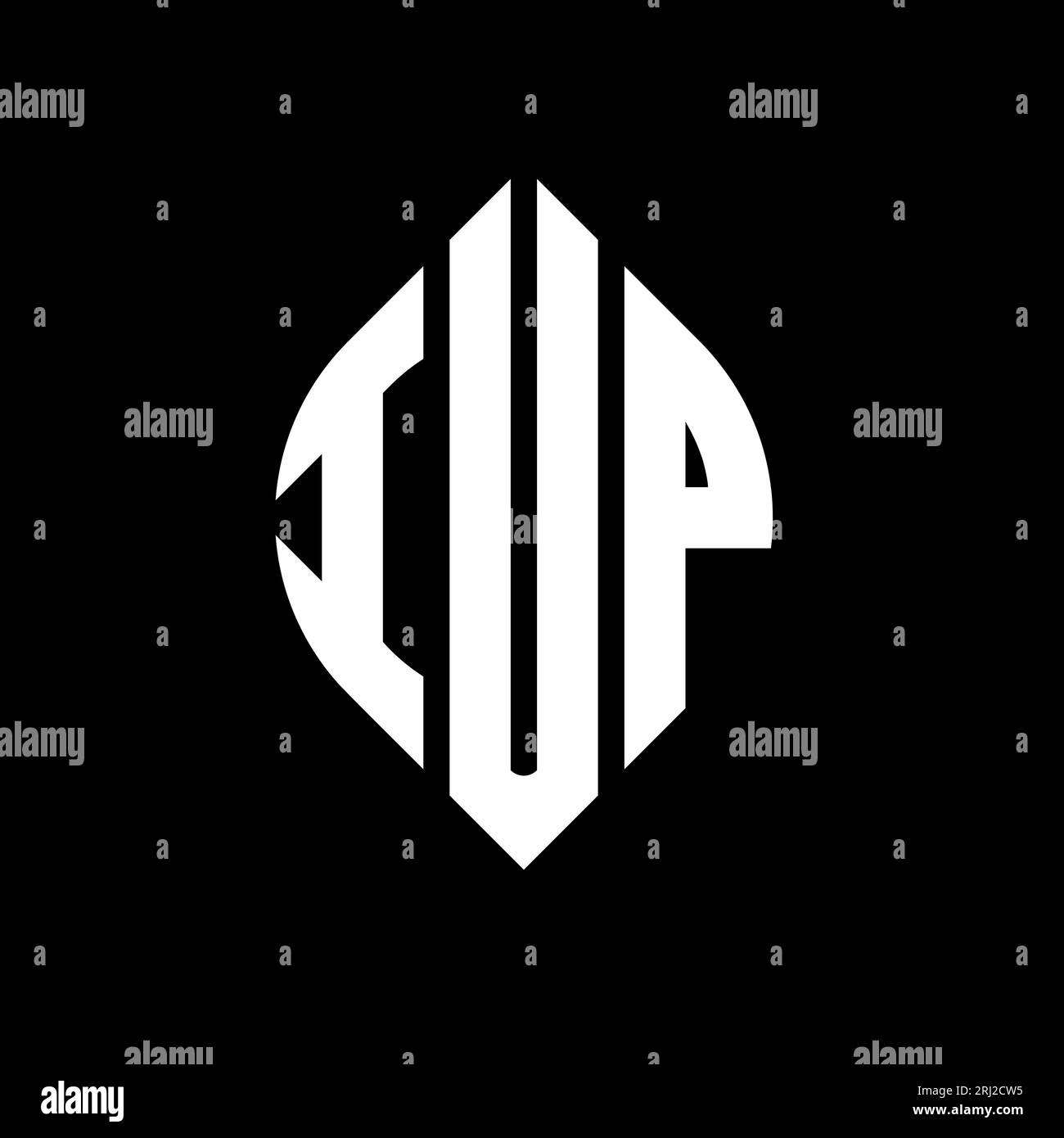 IUP circle letter logo design with circle and ellipse shape. IUP ...