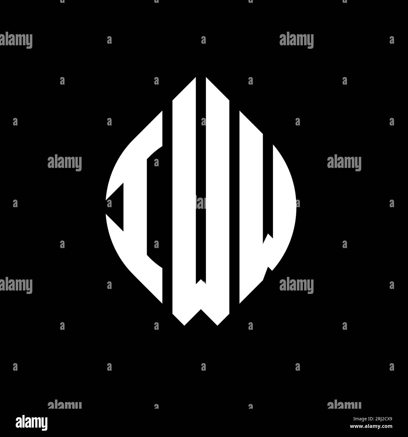 IWW circle letter logo design with circle and ellipse shape. IWW ...