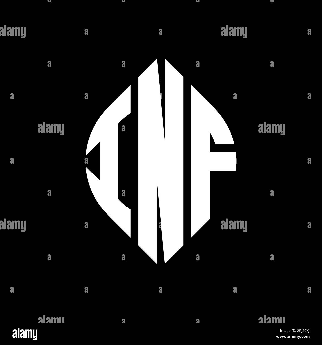 INF circle letter logo design with circle and ellipse shape. INF ...