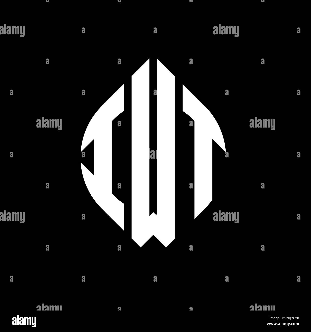 IWT circle letter logo design with circle and ellipse shape. IWT ...