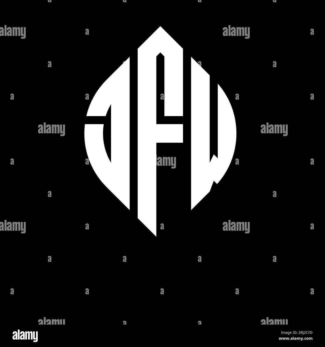 JFW circle letter logo design with circle and ellipse shape. JFW ...