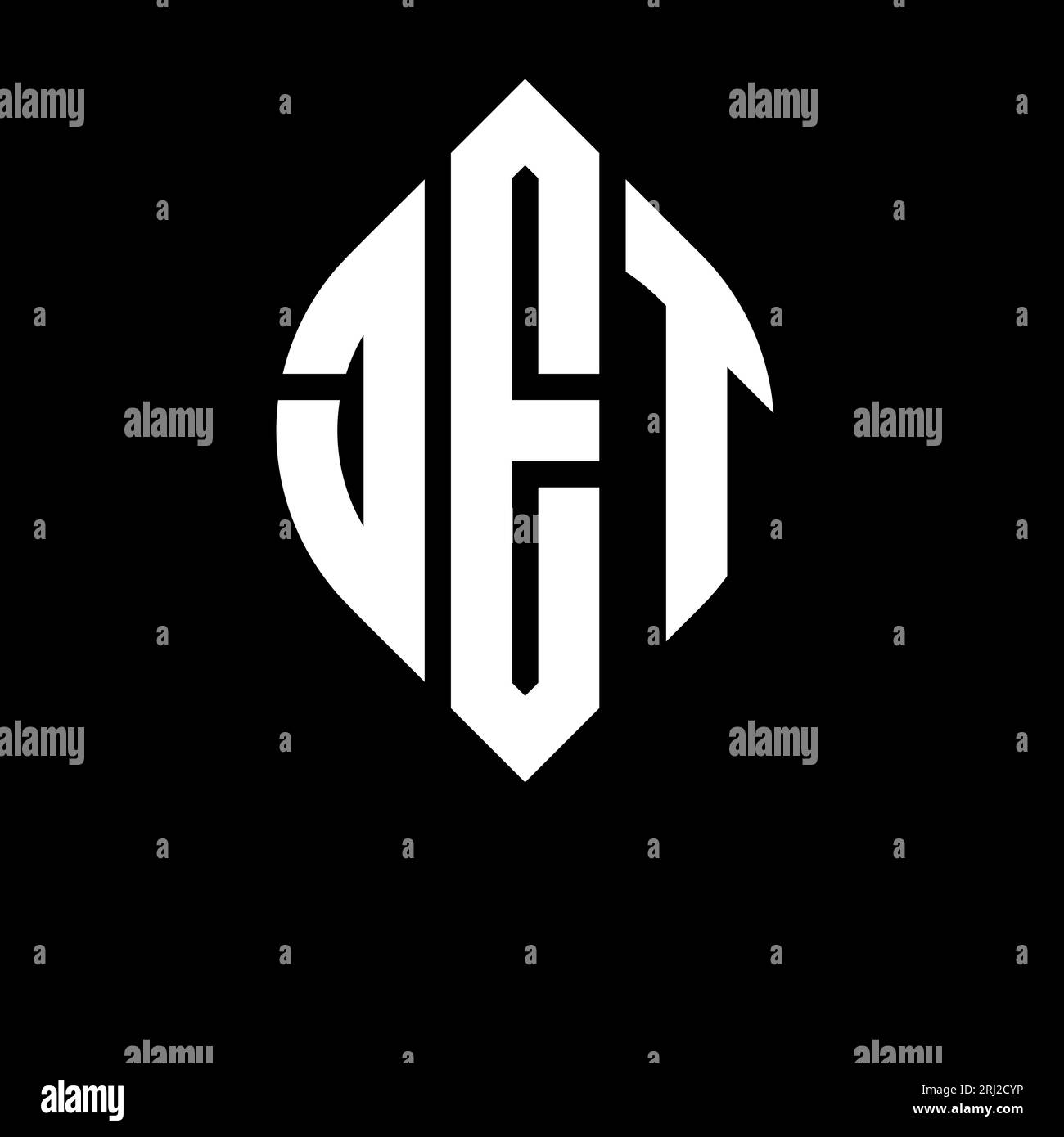 JET circle letter logo design with circle and ellipse shape. JET ...