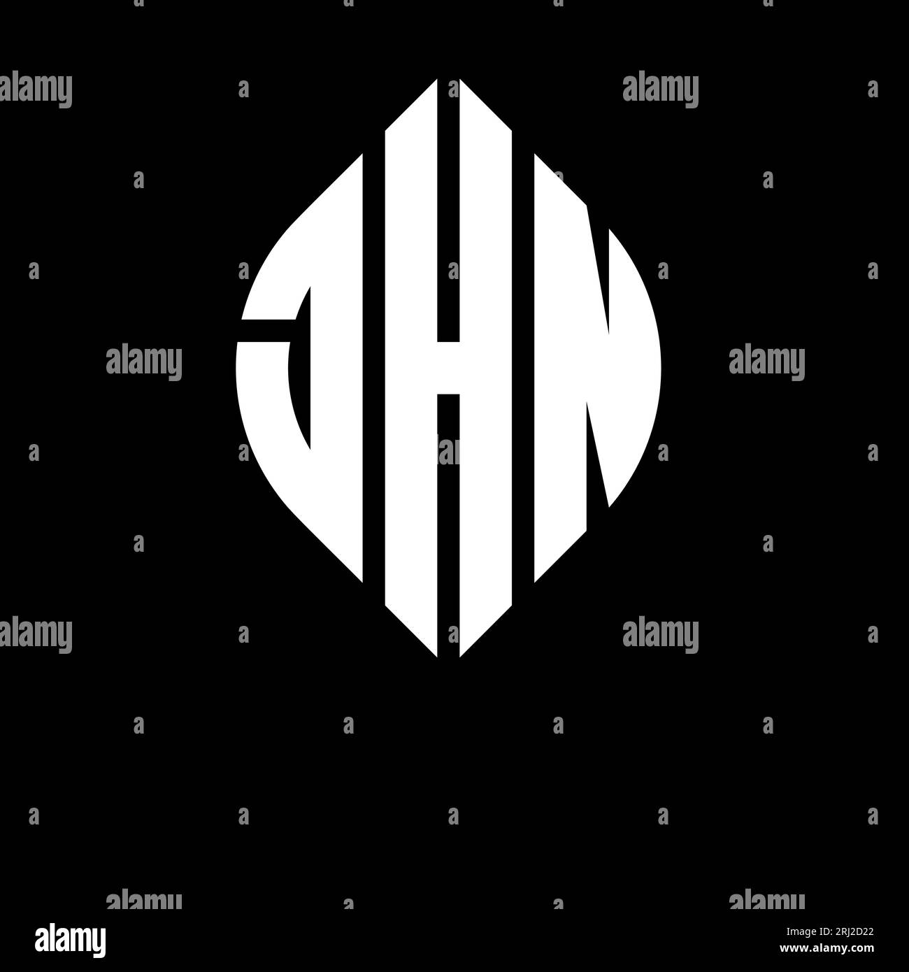 JHN circle letter logo design with circle and ellipse shape. JHN ...