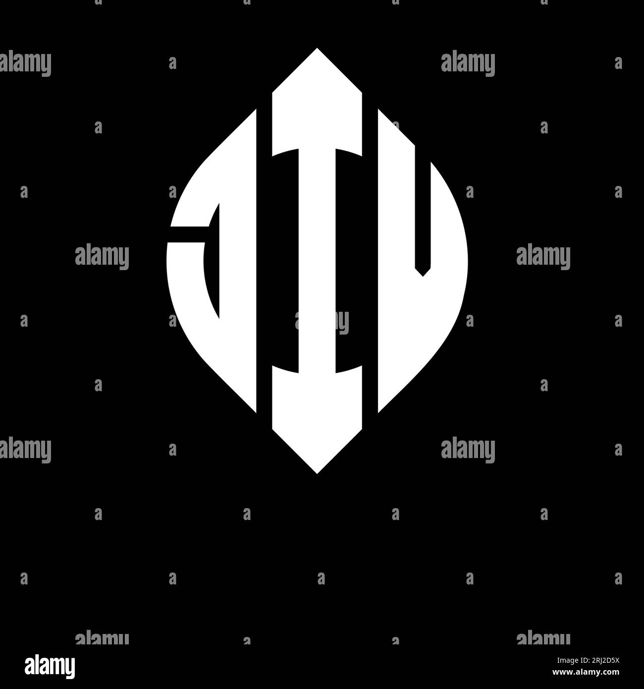 JIV circle letter logo design with circle and ellipse shape. JIV ...