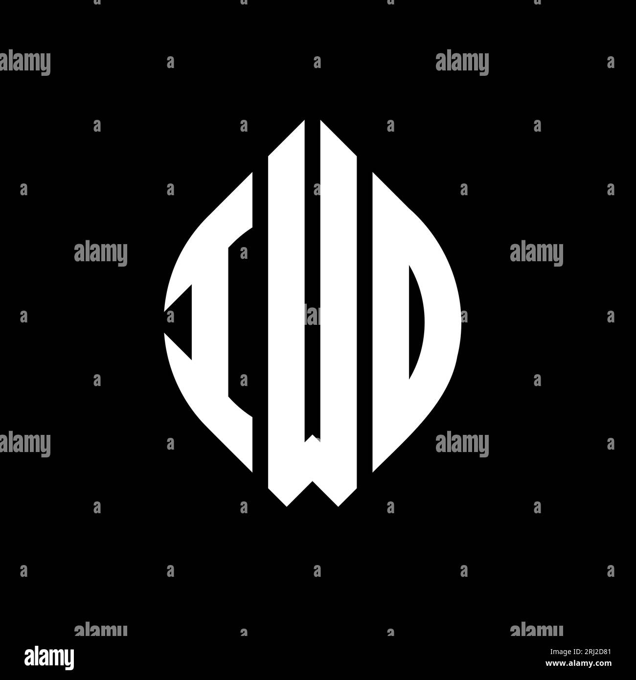 IWD circle letter logo design with circle and ellipse shape. IWD ...