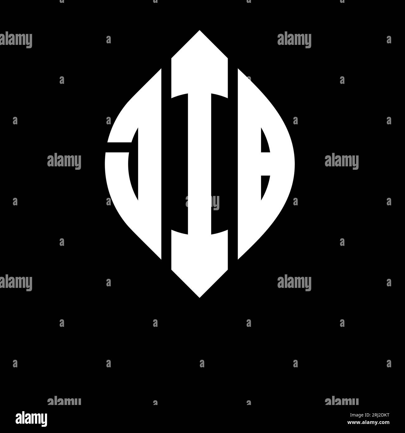 JIB circle letter logo design with circle and ellipse shape. JIB ...