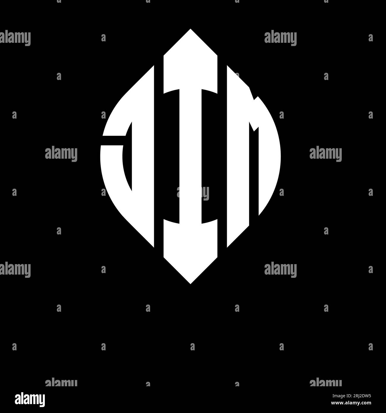 JIM circle letter logo design with circle and ellipse shape. JIM ...