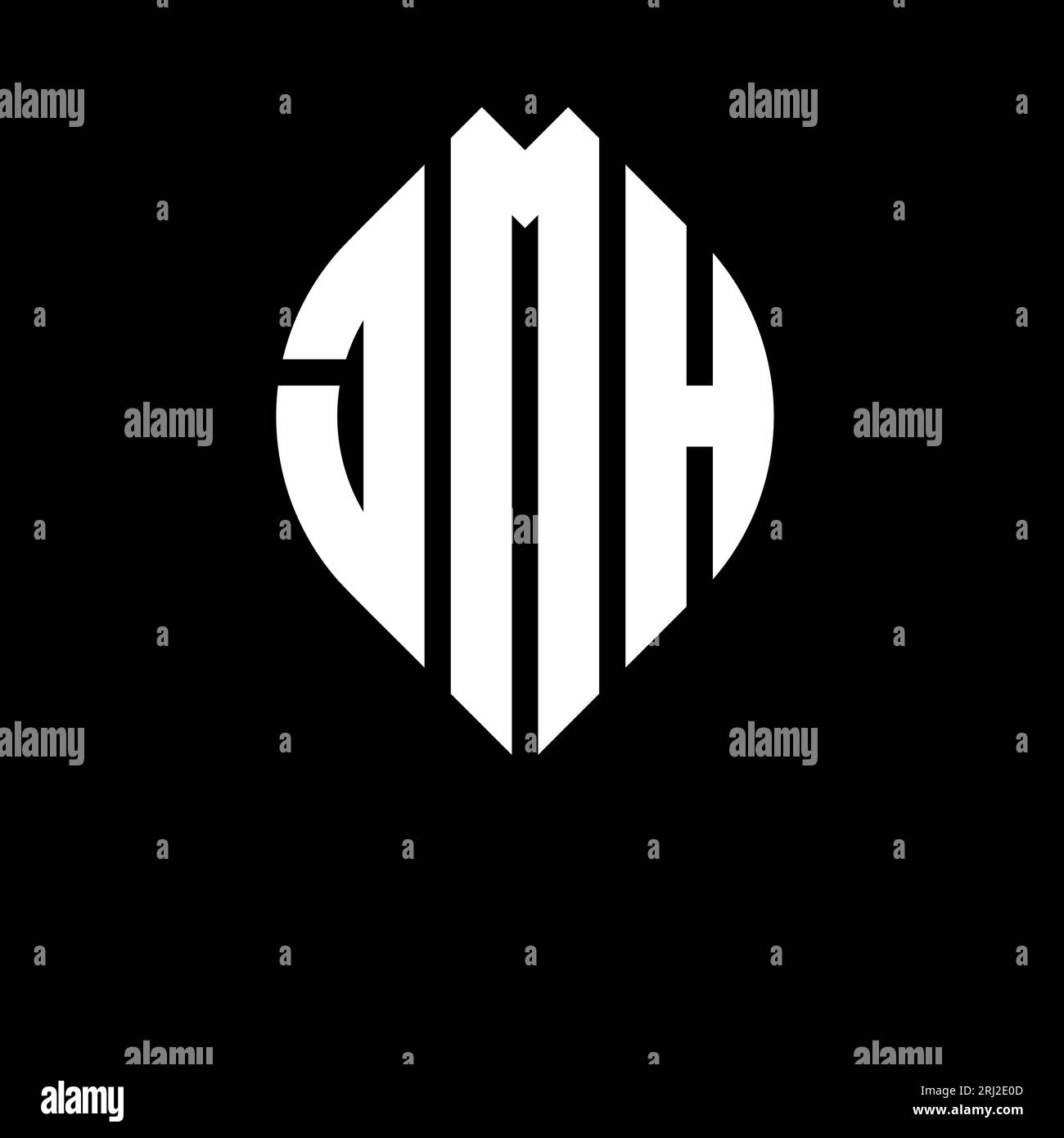 JMH circle letter logo design with circle and ellipse shape. JMH ...