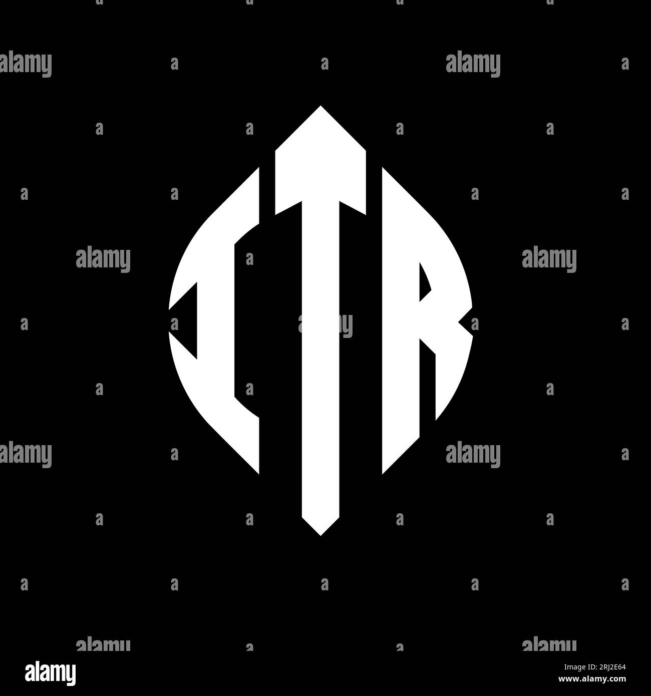 ITR circle letter logo design with circle and ellipse shape. ITR ...