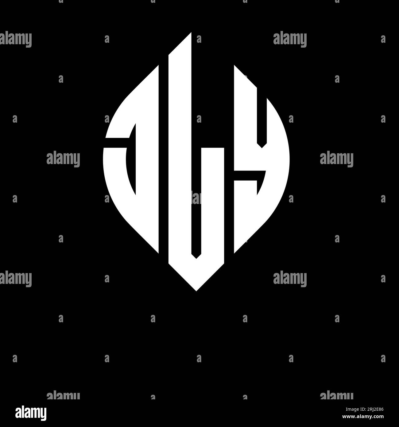 JLY circle letter logo design with circle and ellipse shape. JLY ...