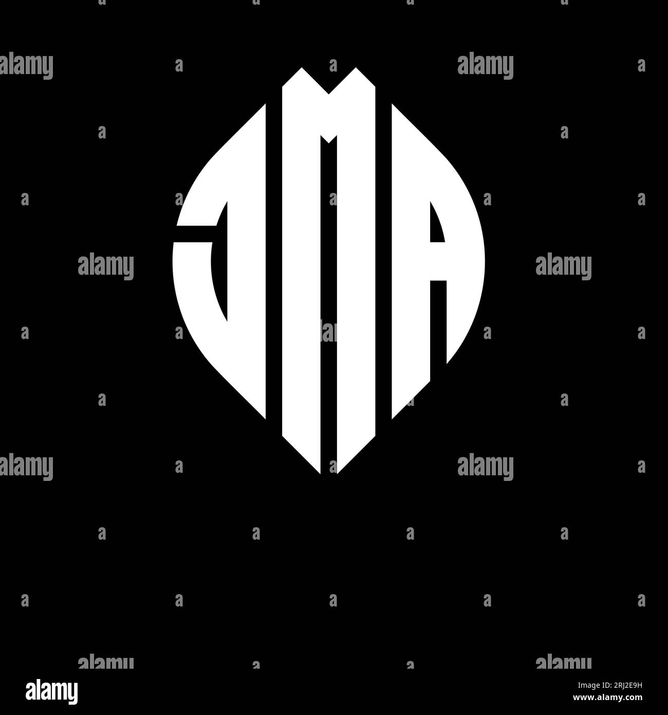 JMA circle letter logo design with circle and ellipse shape. JMA ...