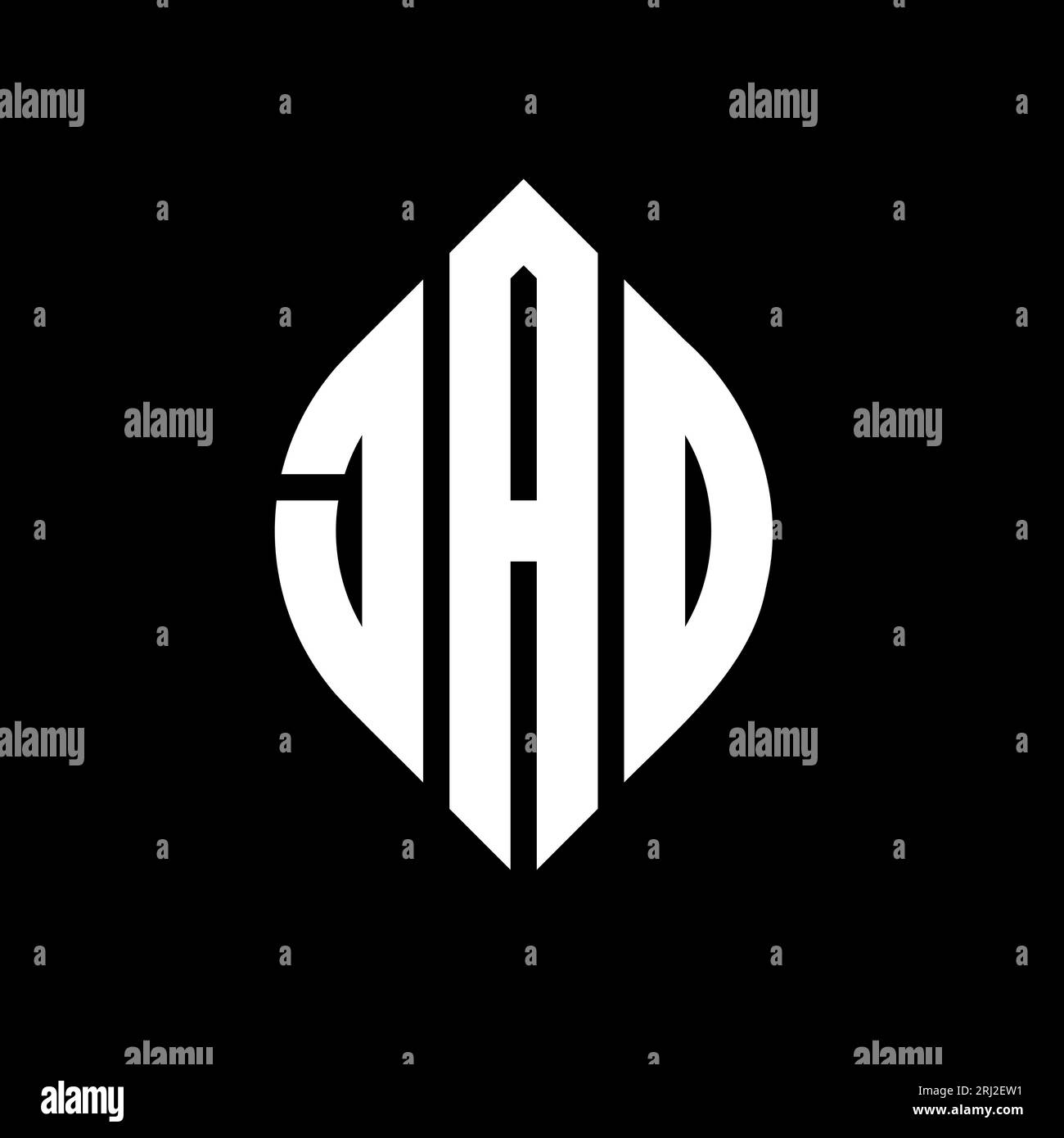 JAD circle letter logo design with circle and ellipse shape. JAD ...