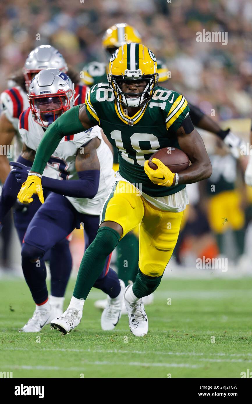 Green Bay Packers wide receiver Malik Heath (18) runs during the first ...