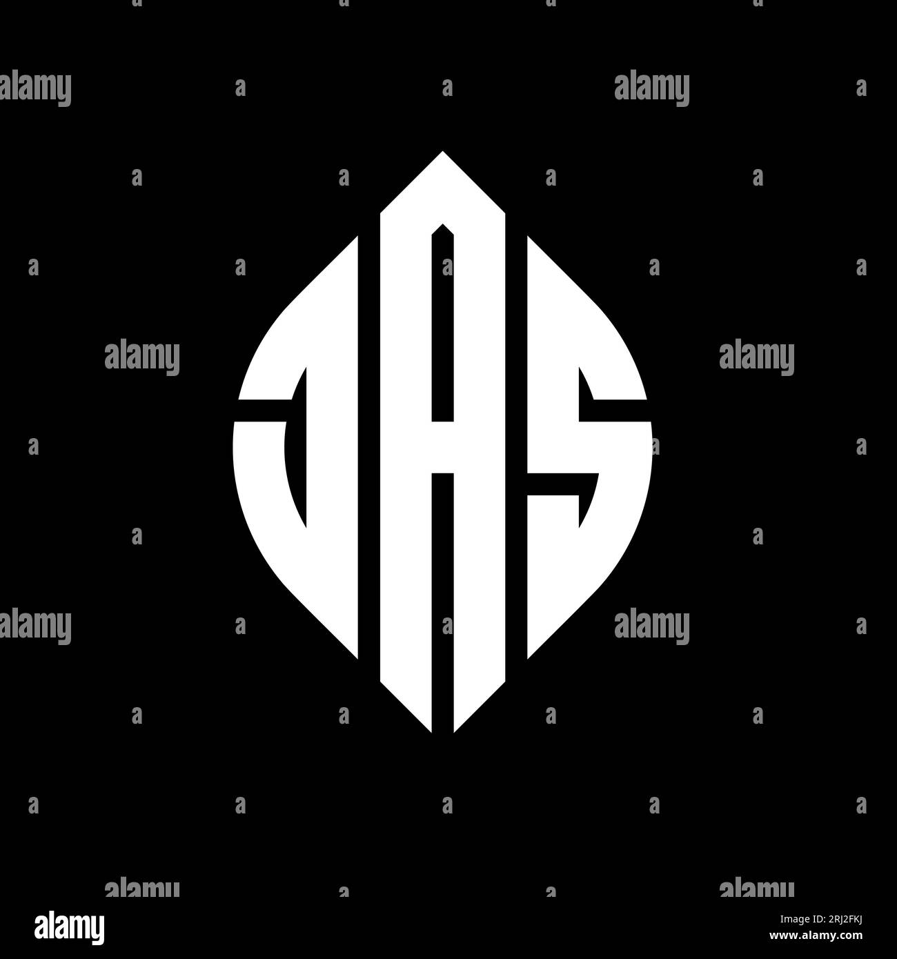 JAS circle letter logo design with circle and ellipse shape. JAS ...
