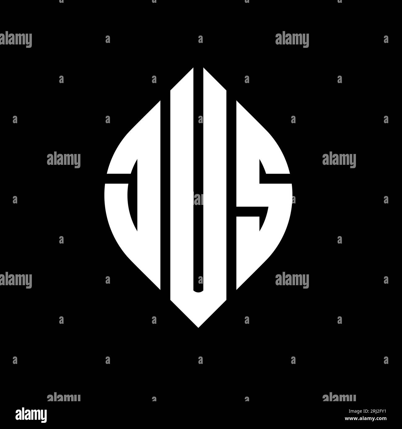 JUS circle letter logo design with circle and ellipse shape. JUS ...