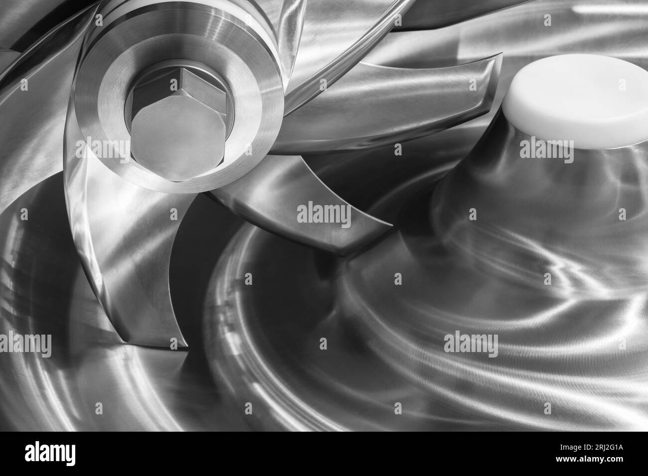 Industrial open mixer with knives in food industry close-up Stock Photo ...