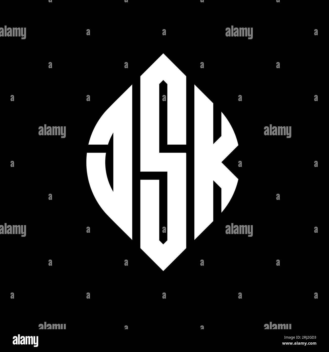 JSK circle letter logo design with circle and ellipse shape. JSK ...