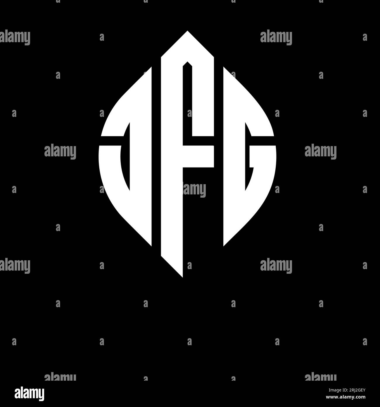 JFG circle letter logo design with circle and ellipse shape. JFG ...
