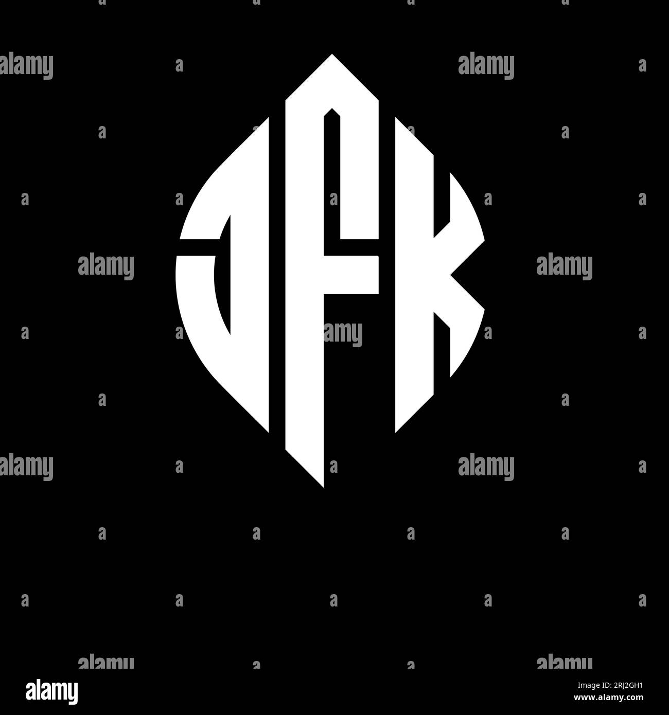 JFK circle letter logo design with circle and ellipse shape. JFK ...