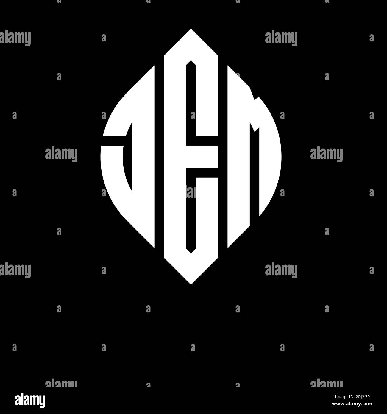 JEM circle letter logo design with circle and ellipse shape. JEM ellipse letters with ...