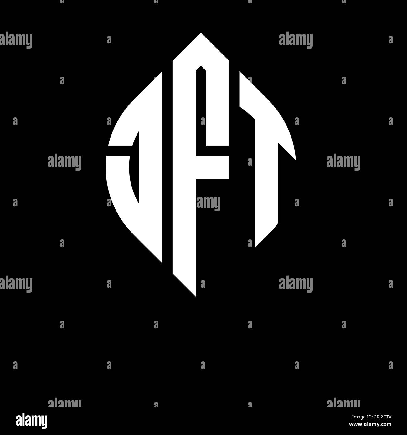 JFT circle letter logo design with circle and ellipse shape. JFT ellipse letters with ...