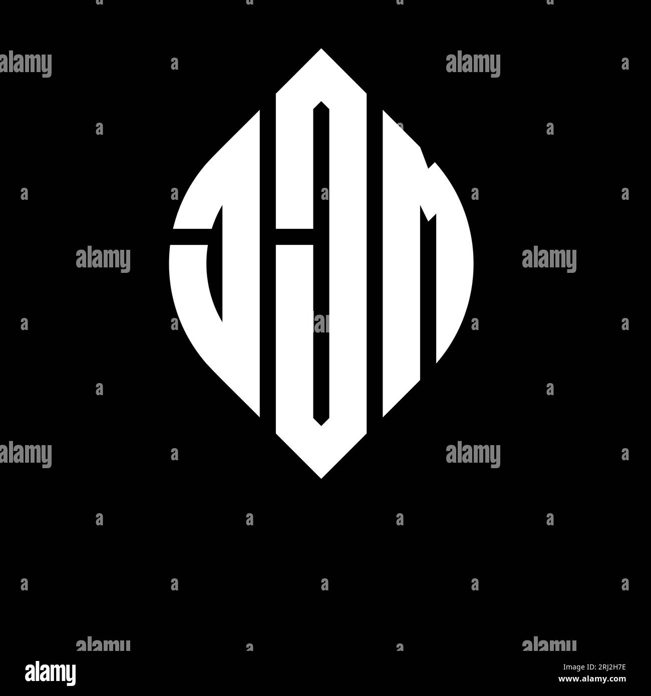 JJM circle letter logo design with circle and ellipse shape. JJM ...