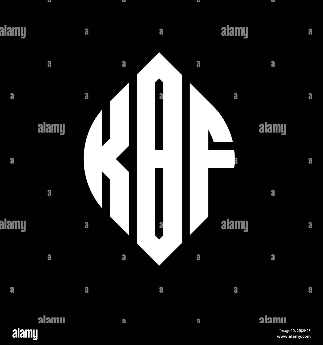 KBF circle letter logo design with circle and ellipse shape. KBF ...