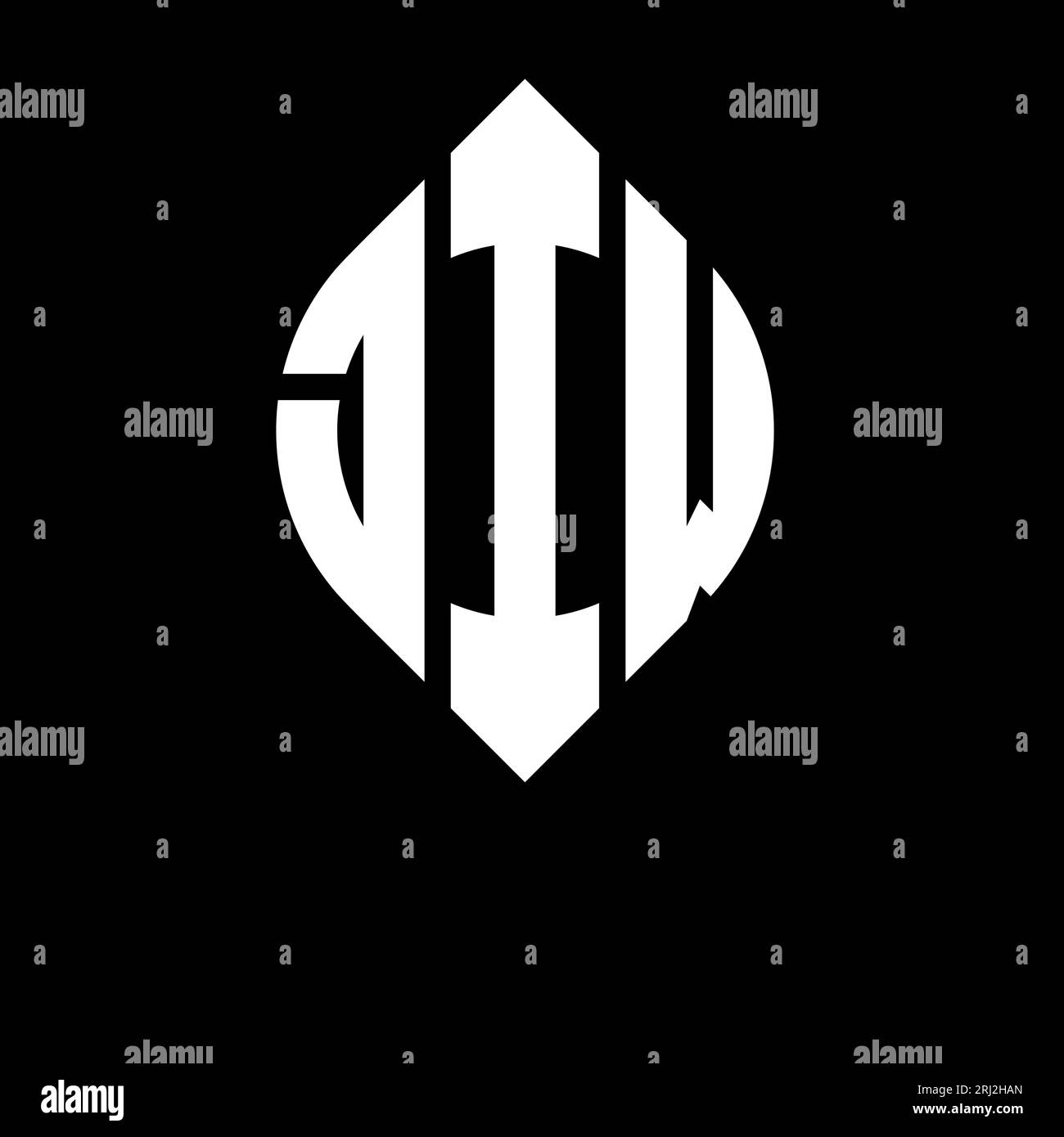 JIW circle letter logo design with circle and ellipse shape. JIW ...