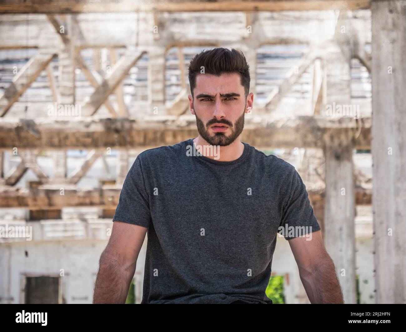 Handsome bearded man standing outdoors hi-res stock photography and ...