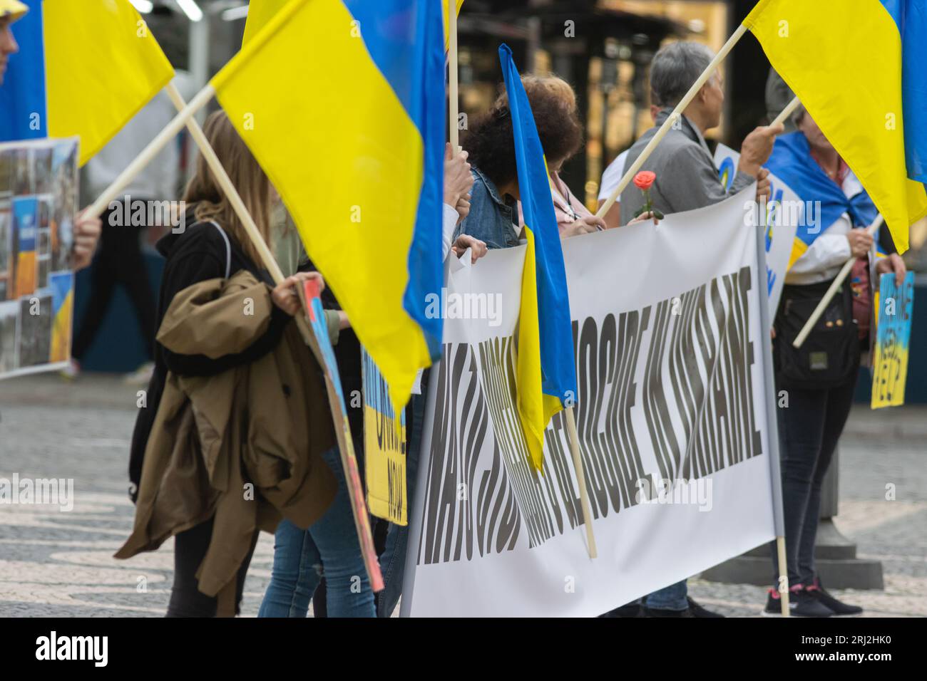 10-29-2022 LISBON, PORTUGAL: Ukrainian protest in Lisbon - several ...