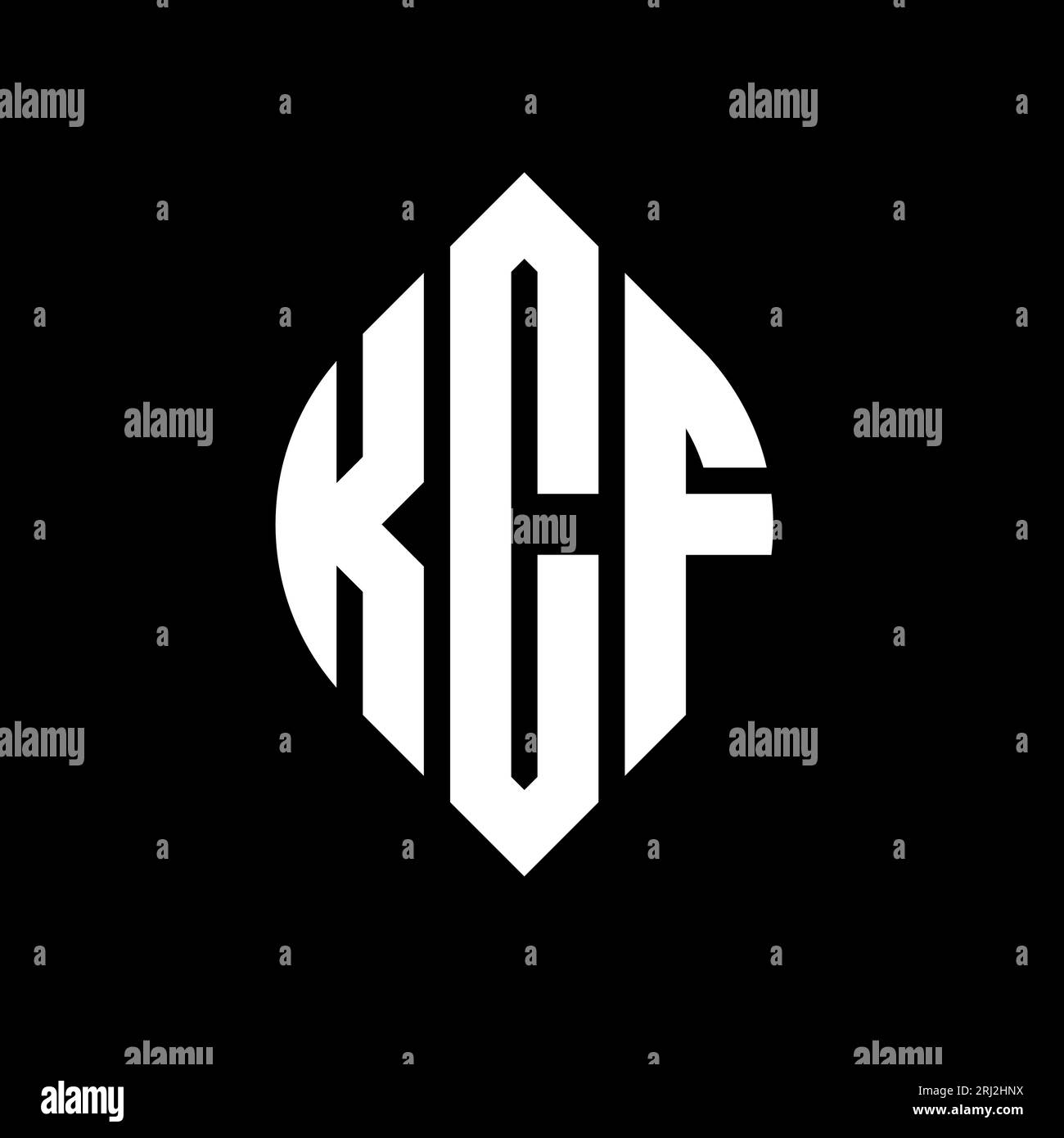 KCF circle letter logo design with circle and ellipse shape. KCF ellipse letters with ...