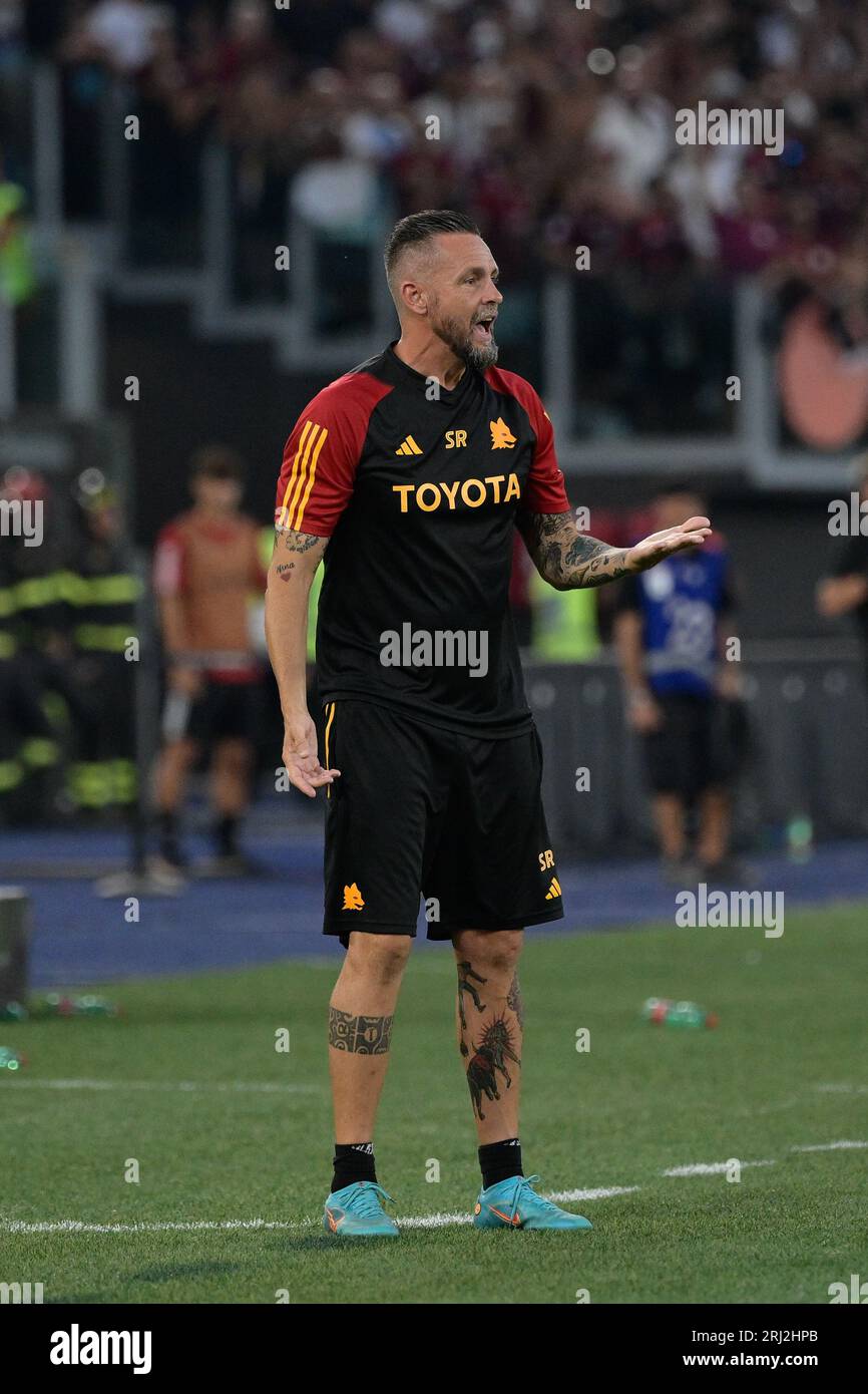 Rome, Italy. 20th Aug, 2023. Stefano Rapetti coach AS Roma during the ...