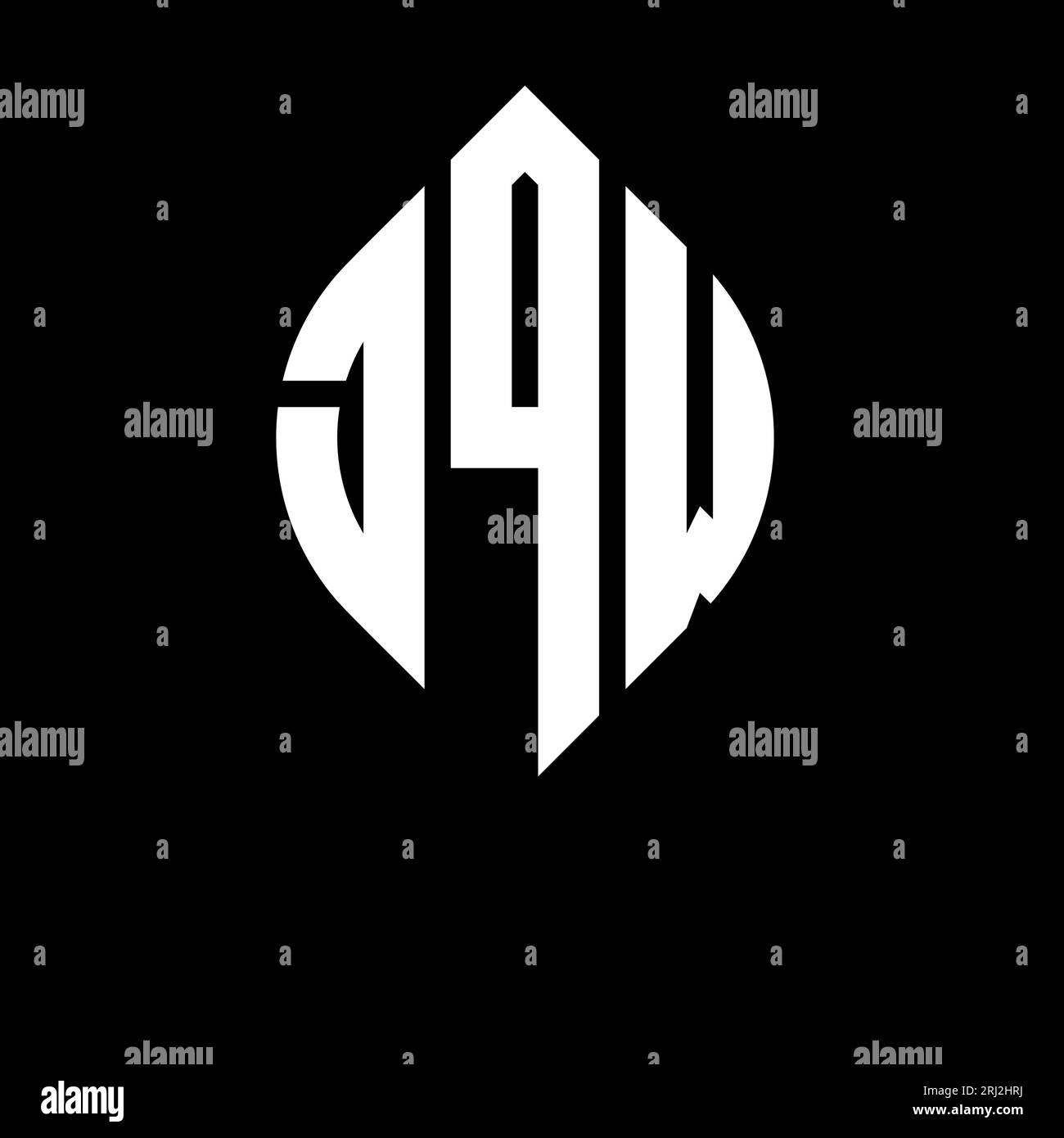 JQW circle letter logo design with circle and ellipse shape. JQW ...