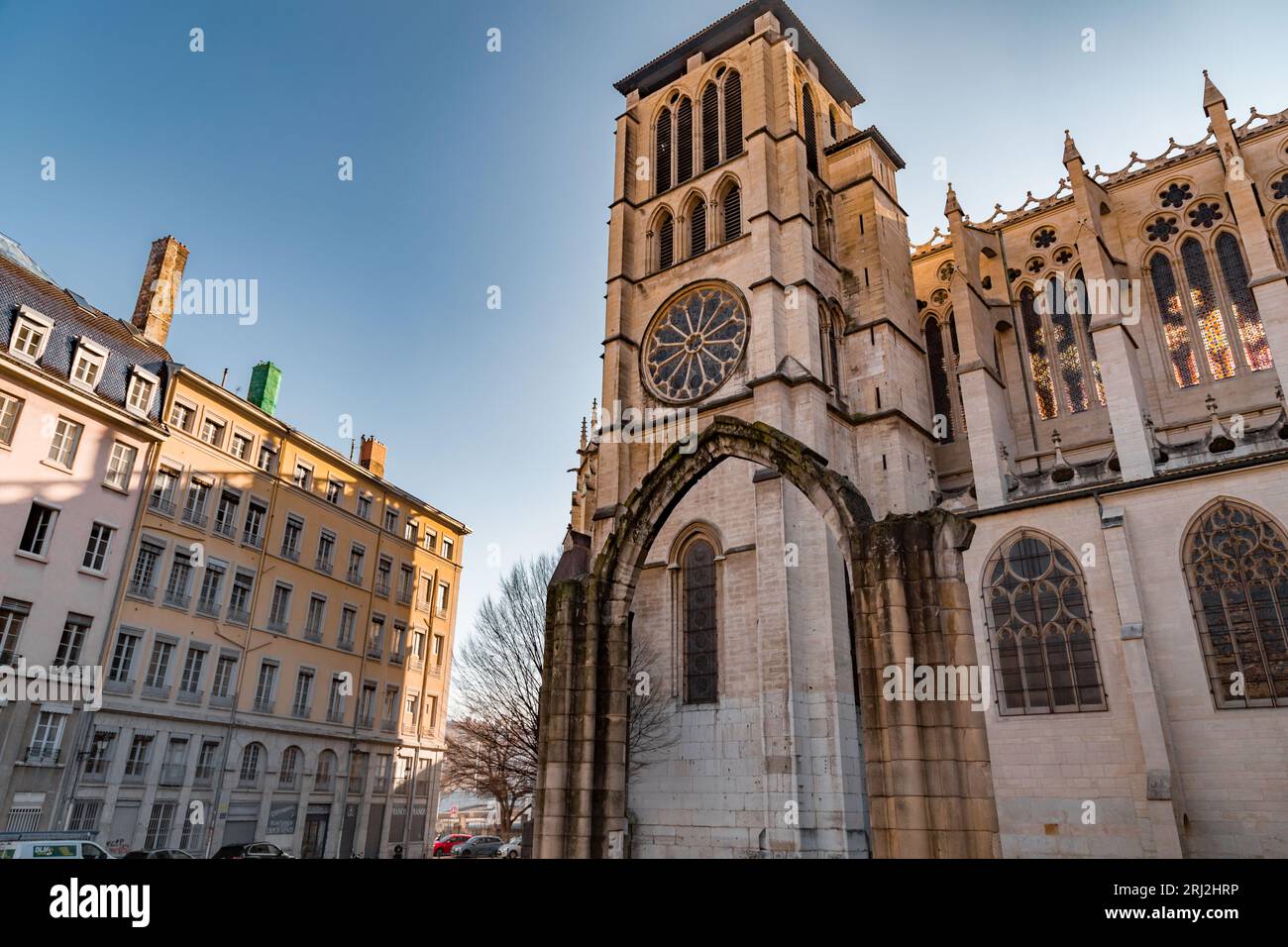 Lyon, France - January 25, 2022: Exterior view of the St. John the ...