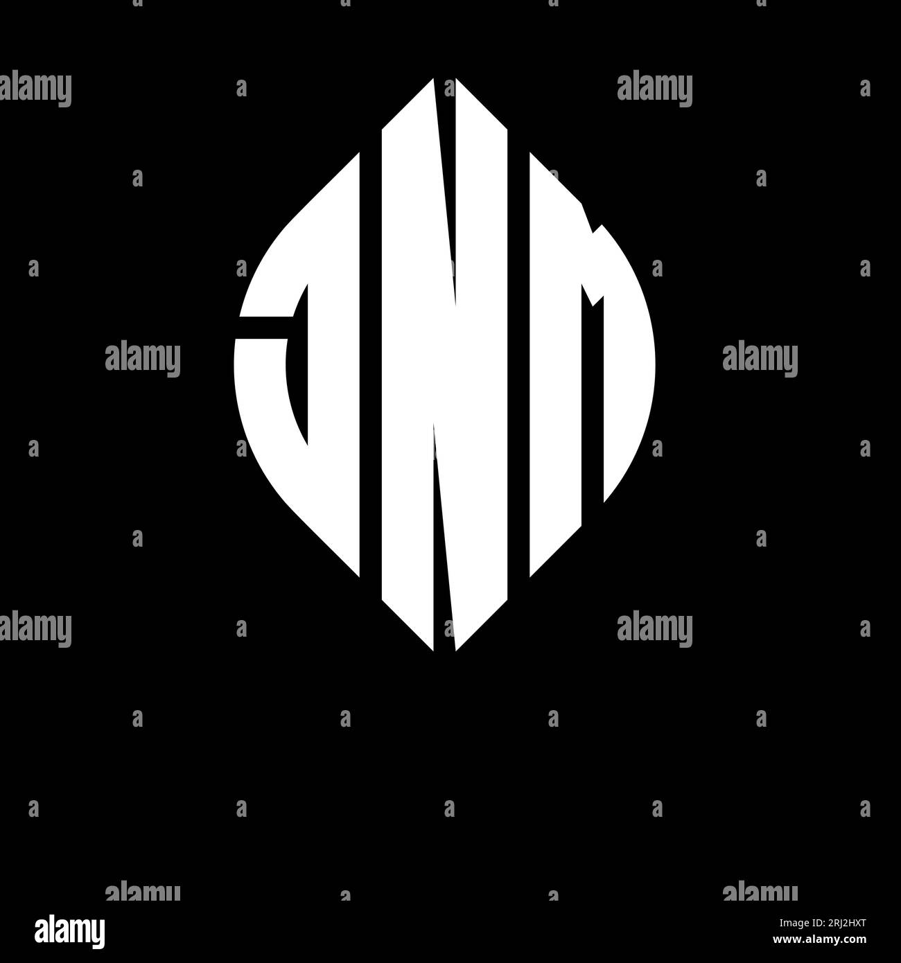 JNM circle letter logo design with circle and ellipse shape. JNM ...