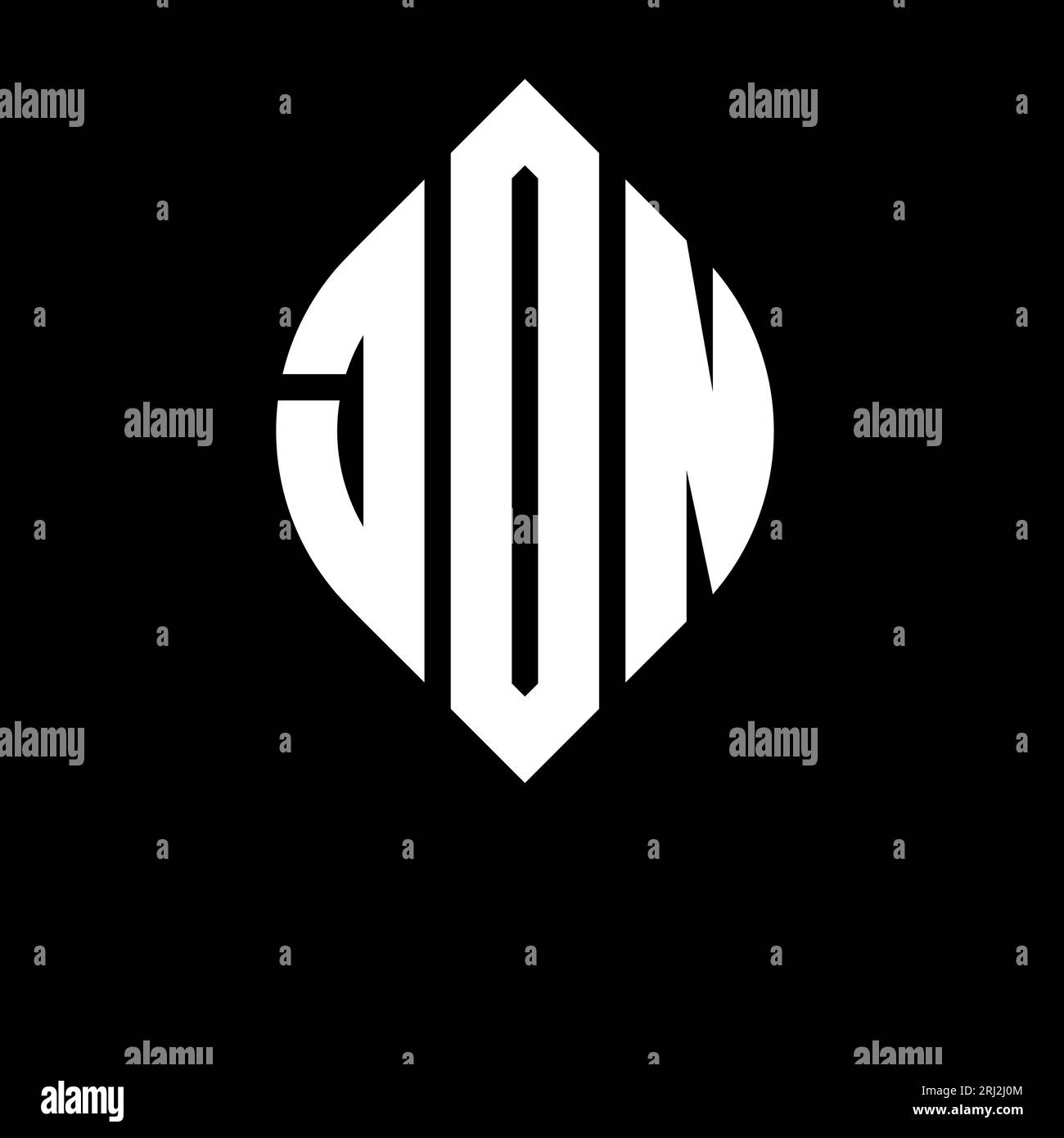 JON circle letter logo design with circle and ellipse shape. JON ...