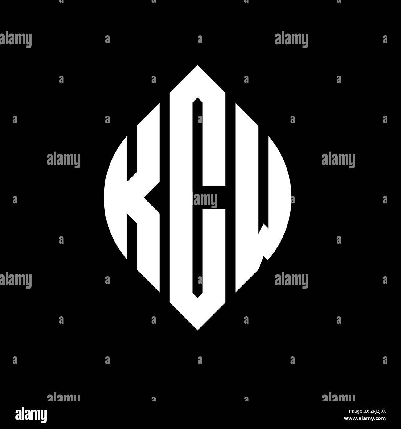KCW circle letter logo design with circle and ellipse shape. KCW ...